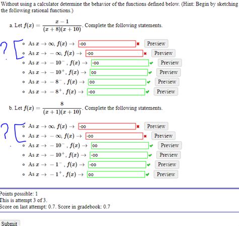 Solved Without Using A Calculator Determine The Behavior Of