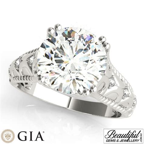 Vintage Style 2 Carats Round Diamond Double Prong Engagement Ring In