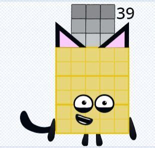 Numberblock 39 Cartoon Character Made Of Squares And Rectangles