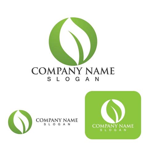 녹색 나무 생태 자연 요소 벡터의 잎 로고 프리미엄 벡터
