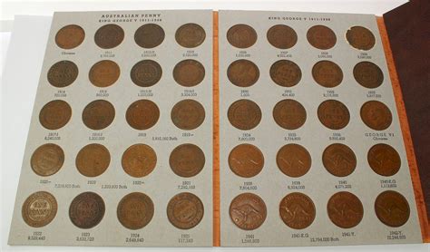 Lot Australia Penny Set In Dansco Folder 78 Coins