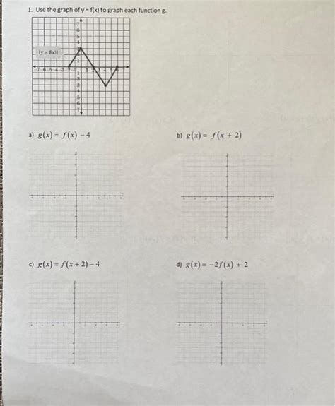 Solved 1 Use The Graph Of Y F X To Graph Each Function G