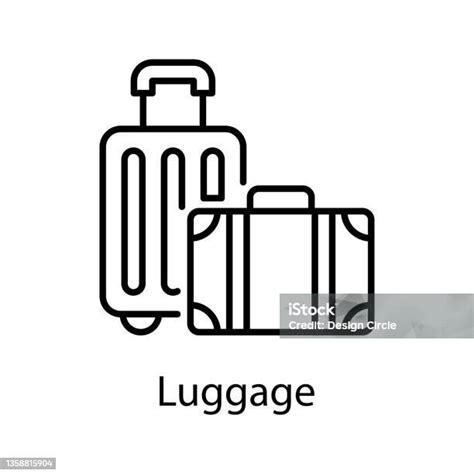 수하물 벡터 개요 아이콘 디자인 일러스트레이션 흰색 배경 Eps 10 파일의 활동 기호 가방에 대한 스톡 벡터 아트 및 기타 이미지 가방 공항 관광 Istock
