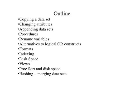 ppt efficient sas techniques and methods for statistical programmers