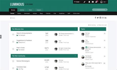 luminous by ips themes ips community suite 4 1 webflake