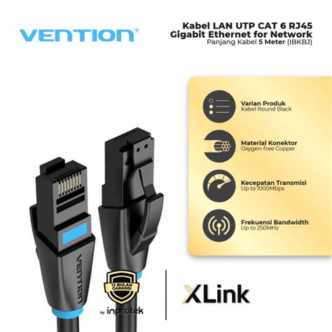 Vention 5m Kabel Lan Rj45 Cat 6 Utp Ethernet Gigabit Lazada Indonesia