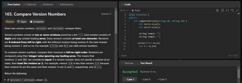 how to solve the compare version numbers problem on leetcode