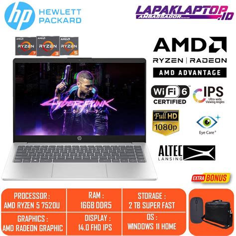 Jual Laptop Gaming Baru Hp S Amd Ryzen U Ram Gb Ddr Ssd Tb Radeon Graphics Fhd