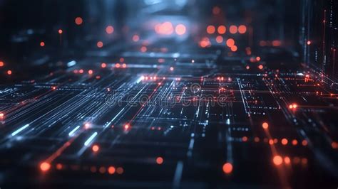 Abstract Dark Technology Background With Circuit Board Lines And