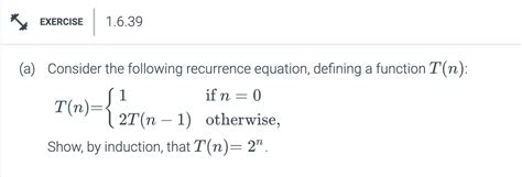 A Consider The Following Recurrence Equation Chegg Com