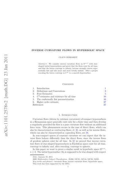 Pdf Inverse Curvature Flows In Hyperbolic Space