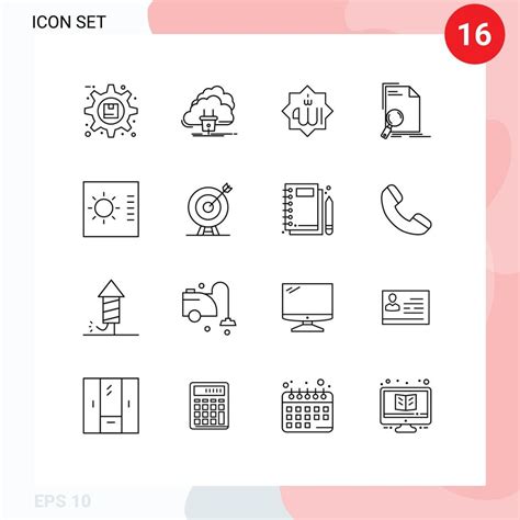 User Interface Pack Of 16 Basic Outlines Of File Analysis Network Calligraphy Mark Editable