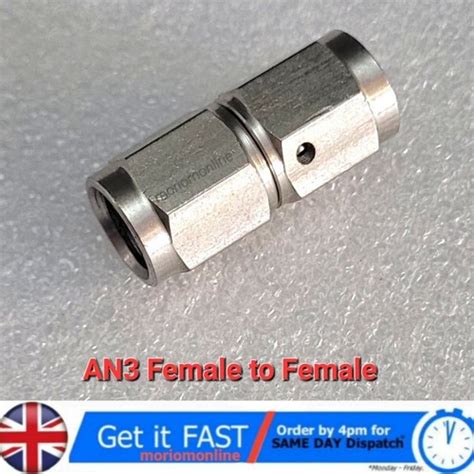An 3 An3 3an Female To Female Adapter Fitting In Stainless Steel Ebay Uk