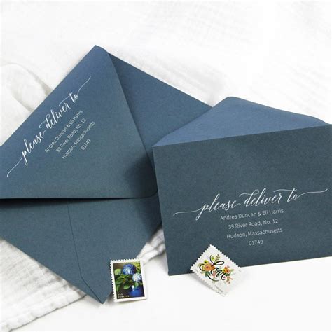 Dusty Blue Envelopes For Wedding Invitation Greeting Card 4x6