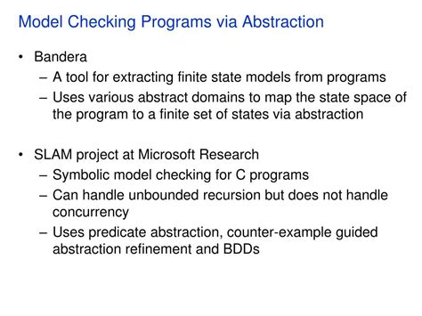ppt model checking programs using abstraction powerpoint presentation