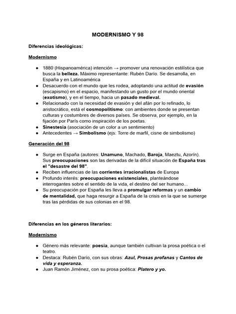 Modernismo Y 98 Pdf Teatro Novelas