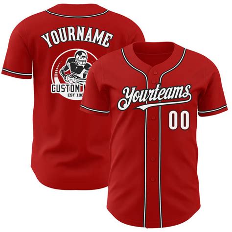 Custom Red White Black Authentic Baseball Jersey Kaibatime