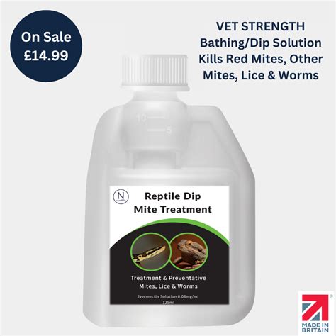Reptile Dip Mite Treatment Ivermectin Solution