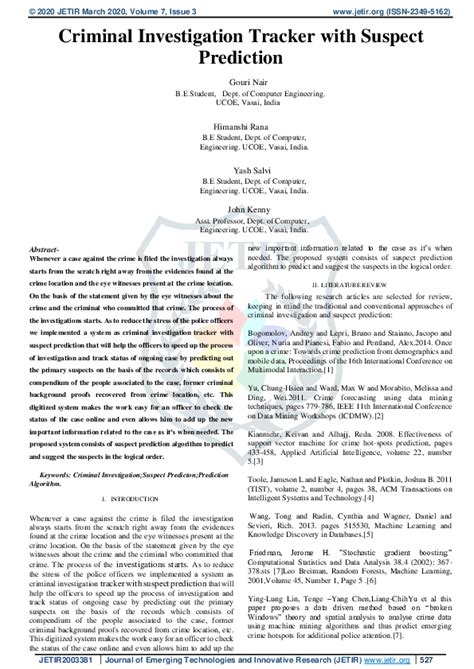Pdf Criminal Investigation Tracker With Suspect Prediction Yash Salvi