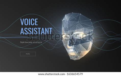 Voice Assistant Online Helper Low Poly Stock Vector Royalty Free
