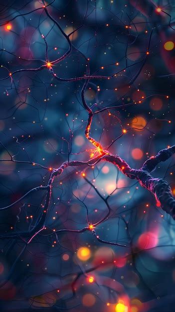 Premium Photo Abstract Image Of Colorful Glowing Neurons