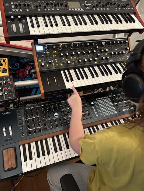 My Daughter Programming The Arp Rsynthesizers