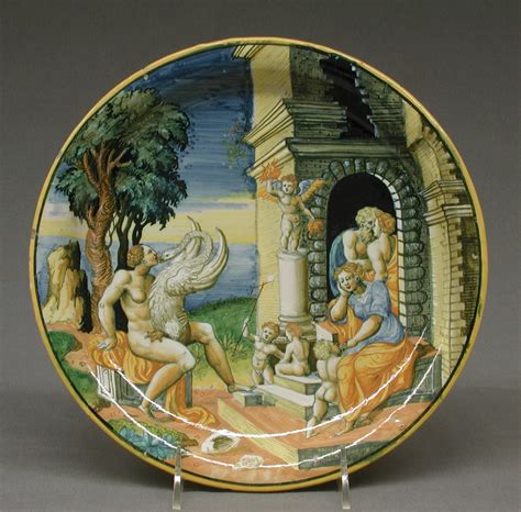 Dish Depicting Leda And The Swan Italian Urbino The Metropolitan