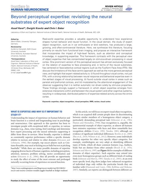 Pdf Beyond Perceptual Expertise Revisiting The Neural Substrates Of