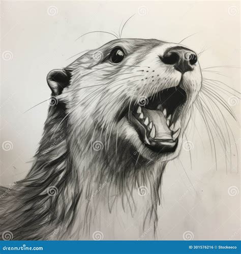 Stunning Otter Drawing In The Style Of Jay Anacleto And Noah Bradley
