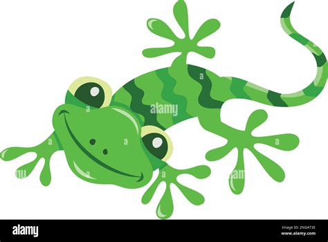 A Cartoon Vector Illustration Of Cute Gecko Lizard Stock Vector Image