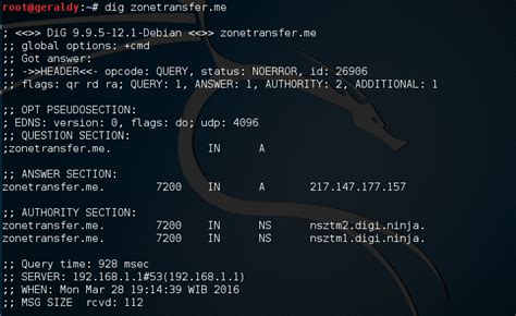 Computer Security Learning DNS Zone Transfer Command