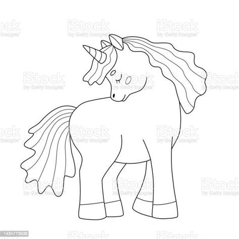 귀여운 유니콘으로 책을 색칠 공부하는 아이들 간단한 모양 어린 아이들을위한 개요 인사말 카드 템플릿 만화 벡터 일러스트레이션 귀여운에 대한 스톡 벡터 아트 및 기타 이미지