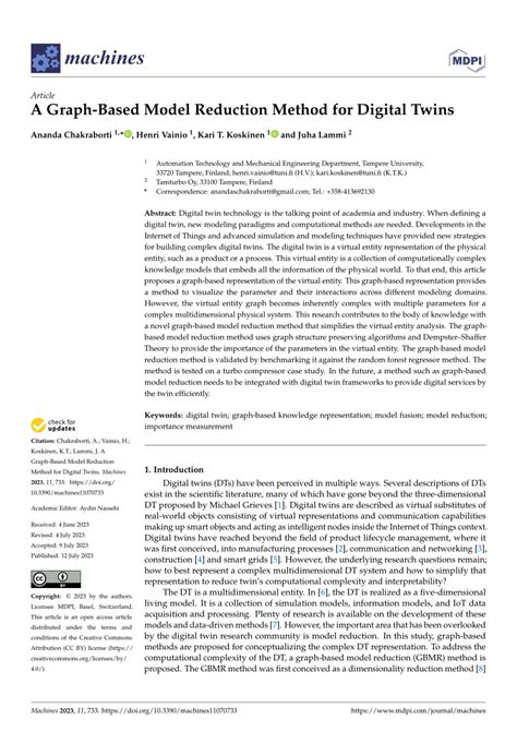 Pdf A Graph Based Model Reduction Method For Digital Twins
