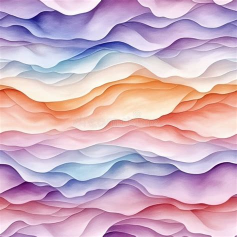 Seamless Pattern Of Soft Waves In Pastel Colors Creates Soothing And