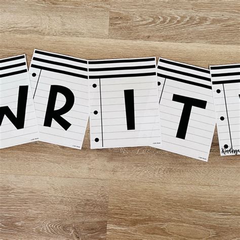 Notepad Bulletin Board Letters Black and White Classroom Décor Kindergarten Korner A