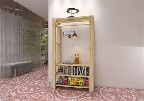 Estante Aparador Aberto Rústica 4 Prat Frete Grátis