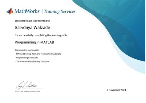 Sarvdnya Walzade On Linkedin Matlab Programming Mathworks Learningpath Skillsdevelopment