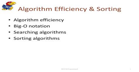 (PDF) Algorithm efficiency Big-O notation Searching algorithms ...kulkarni/teaching/EECS268 ...