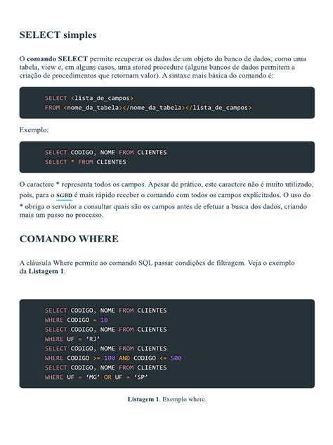 Guia De Aplicação De Linguagem De Consulta Sql Pdf