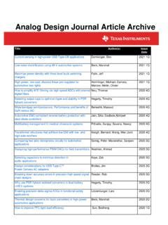 Analog Design Journal Article Archive Guide Analog Design Journal Article Archive Guide Pdf