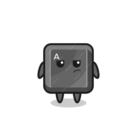 Premium Vector Cute Keyboard Button Character With Suspicious Expression