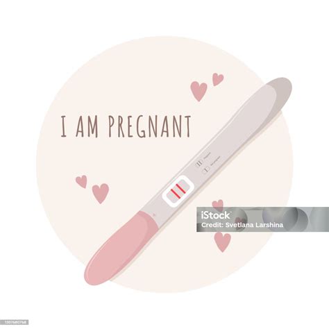 긍정적 인 임신 테스트 나는 임신했다 아기와 모성을 계획합니다 헬스케어 개념 플랫 만화 스타일의 벡터 일러스트레이션 가족에 대한