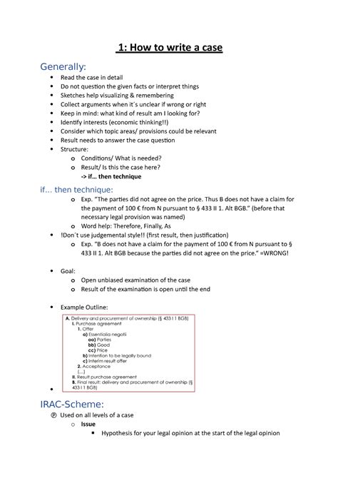 Summary How To Write A Case How To Write A Case Generally Read The Case In Detail Do Not