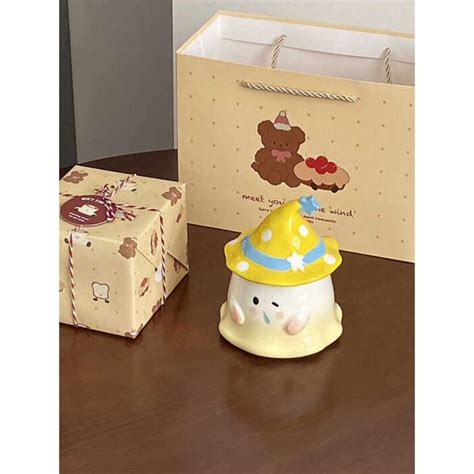 Tt Birthday Quirky Cute Ghost Mug With Lid Ceramic For Women T Souvenir Cup Cups Mugs