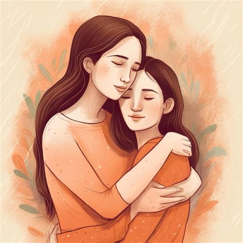 Premium Ai Image Mothers Day With Mother And Daughter Generative Ai