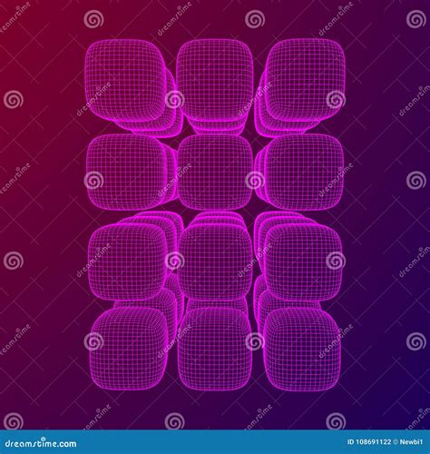 Wireframe Mesh Cube Stock Vector Illustration Of Connect 108691122