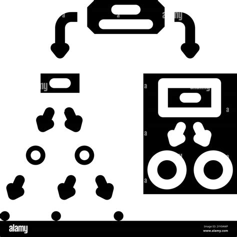 Decision Tree Machine Learning Glyph Icon Vector Illustration Stock