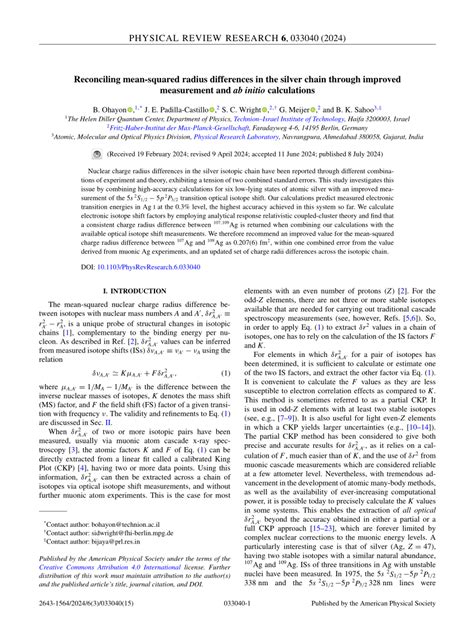 Pdf Reconciling Mean Squared Radius Differences In The Silver Chain