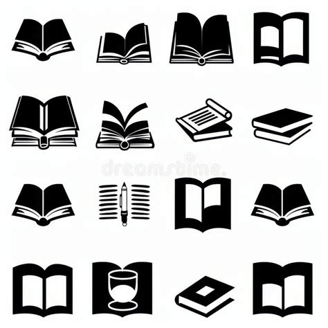 Book Icons Black And White Textbook Symbol Education Pictogram