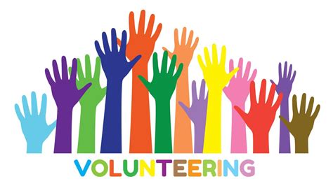 Colored Volunteer Crowd Hands Hand Drawing Lettering Volunteering
